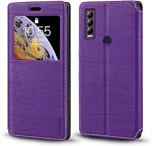 Amazon.com: Invisible Magnetic View Window PU Leather Flip Case Compatible with AT&T Motivate ...