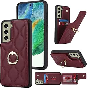 Amazon.com: Lipvina for Samsung Galaxy S21 5G Case with Card Holder,Credit Card Holder,Stand ...