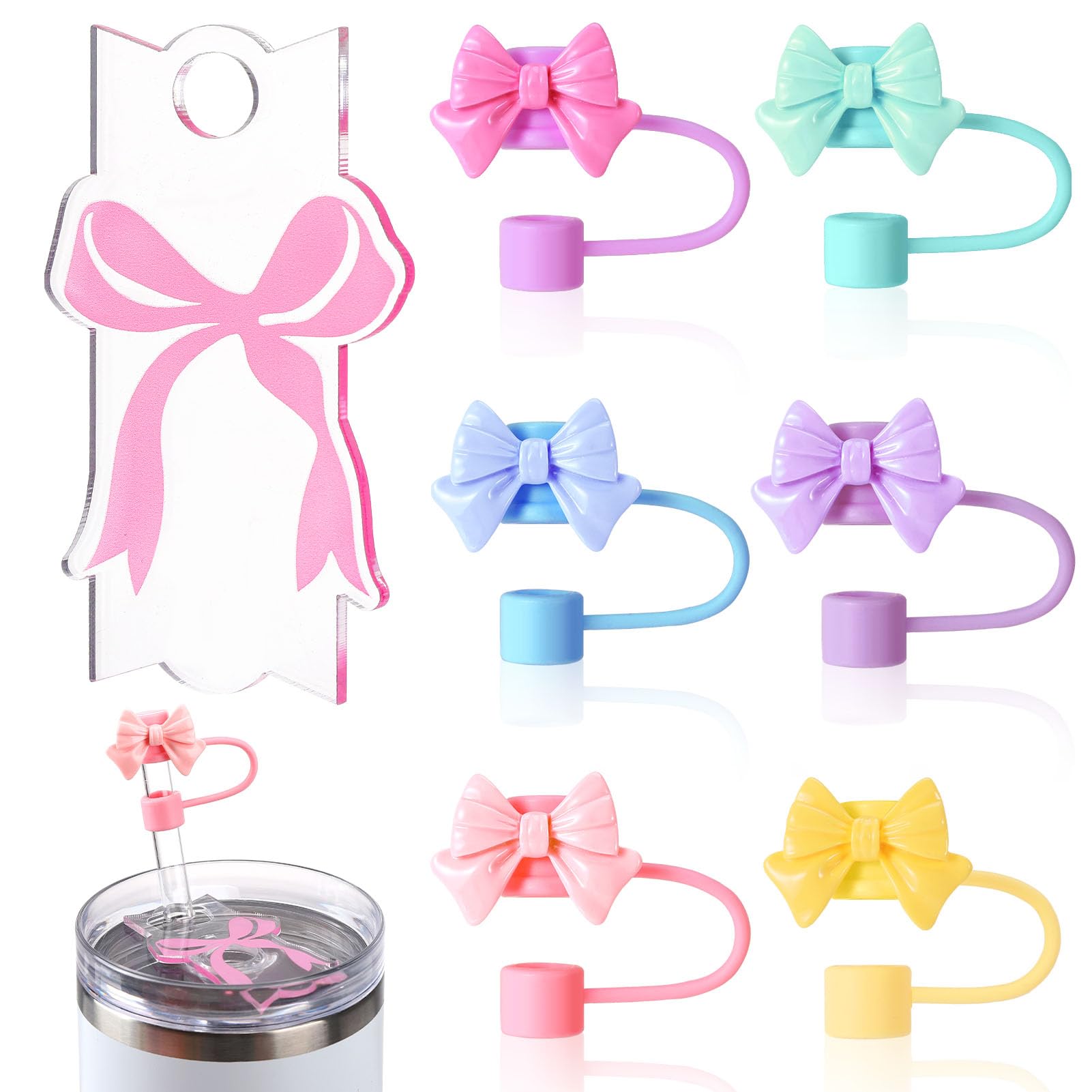 Amazon.com: Ovveroche 7 Pcs Bow Cup Accessories for Stanley,Including 6 ...