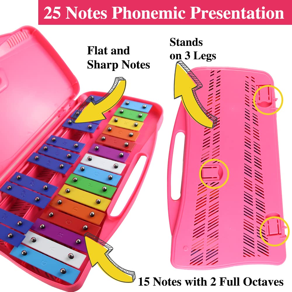 Snapklik.com : Eavnbaek Xylophone 25 Notes Glockenspiel Xylophone For ...