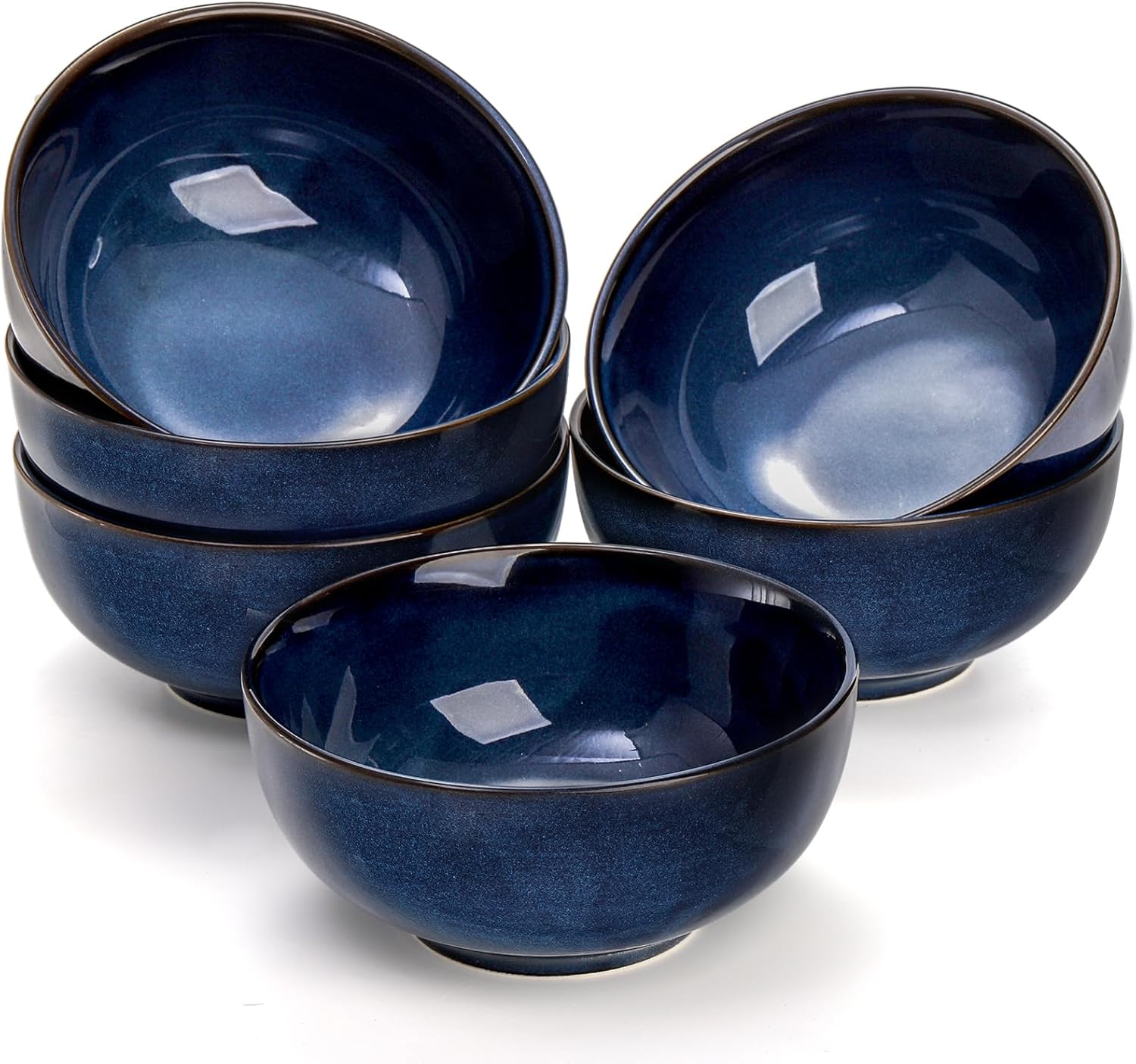 Amazon.com | Peohud 6 Pack Ceramic Cereal Bowls, 20 Ounce Porcelain ...