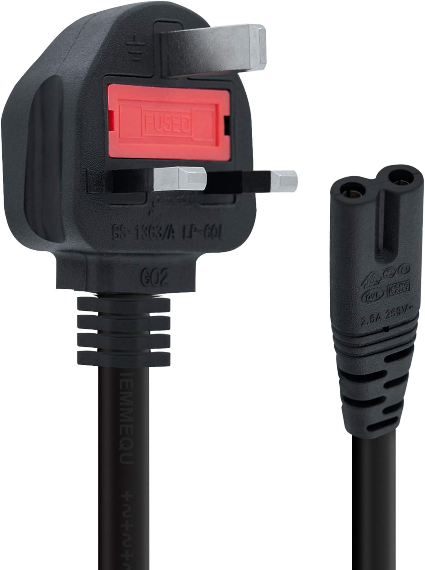 3m Kettle Lead - IEC (C13) to UK Mains (3 pin) Cable - 5A (amp ...