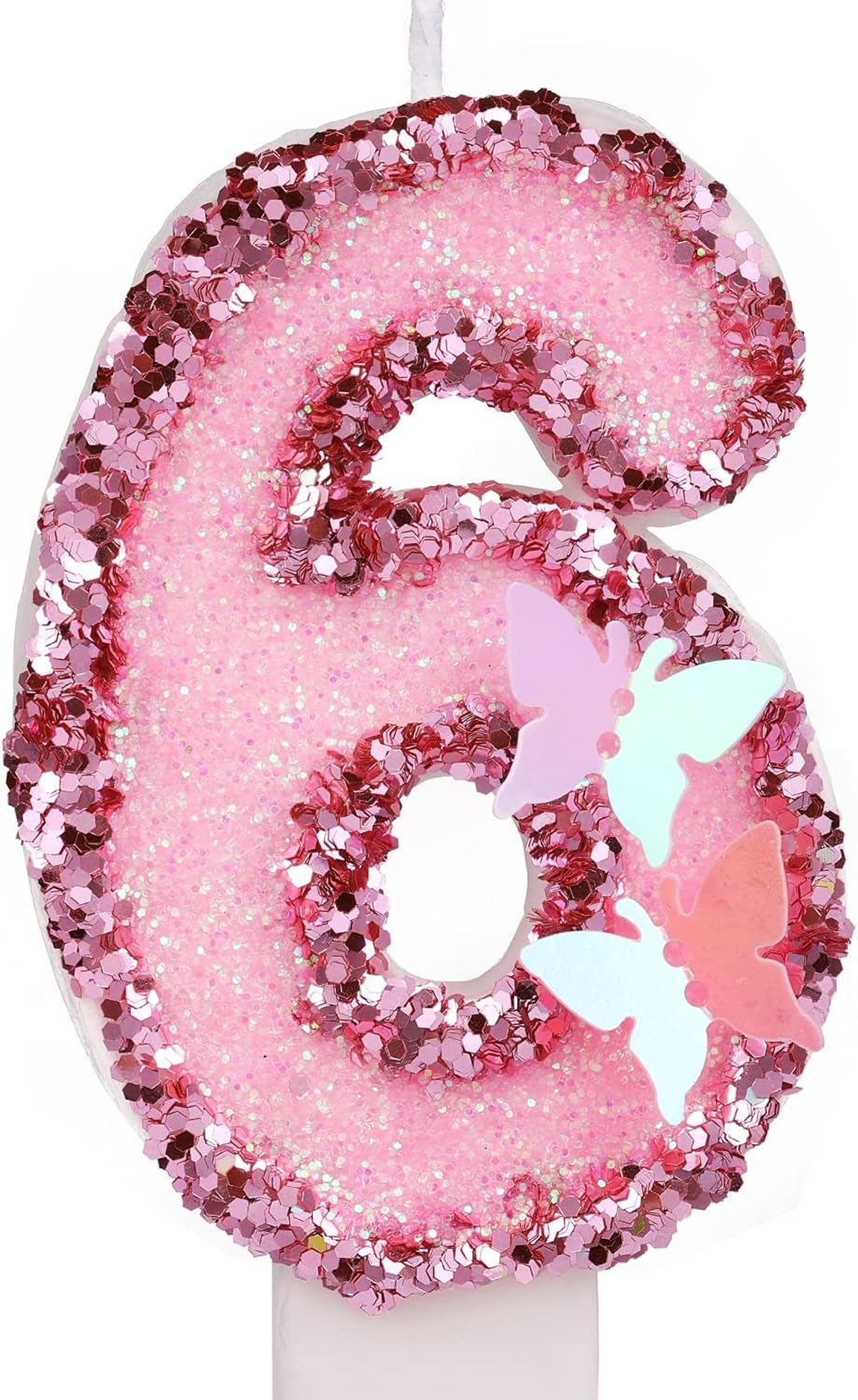 Amazon.com: 2.95 Inch Birthday Number Candles, Glitter Pink Number ...