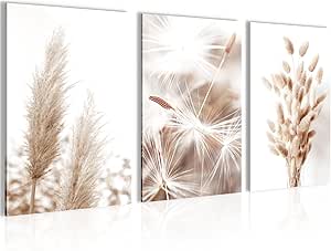 Amazon.de: Novart Bilder Set Boho Pampasgras - Kein Extra Rahmen benötigt - Wandbilder für ...