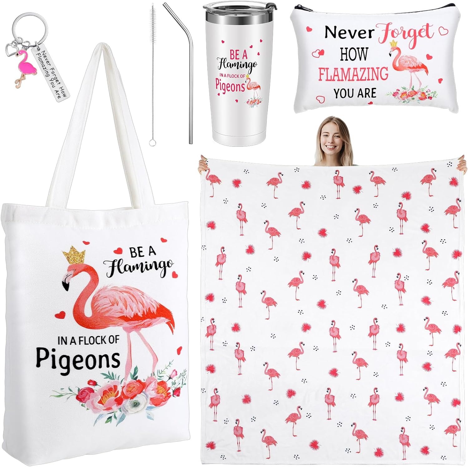 Amazon.com | Layhit 5 Pcs Flamingo Gifts for Women Including 20 Ounce ...