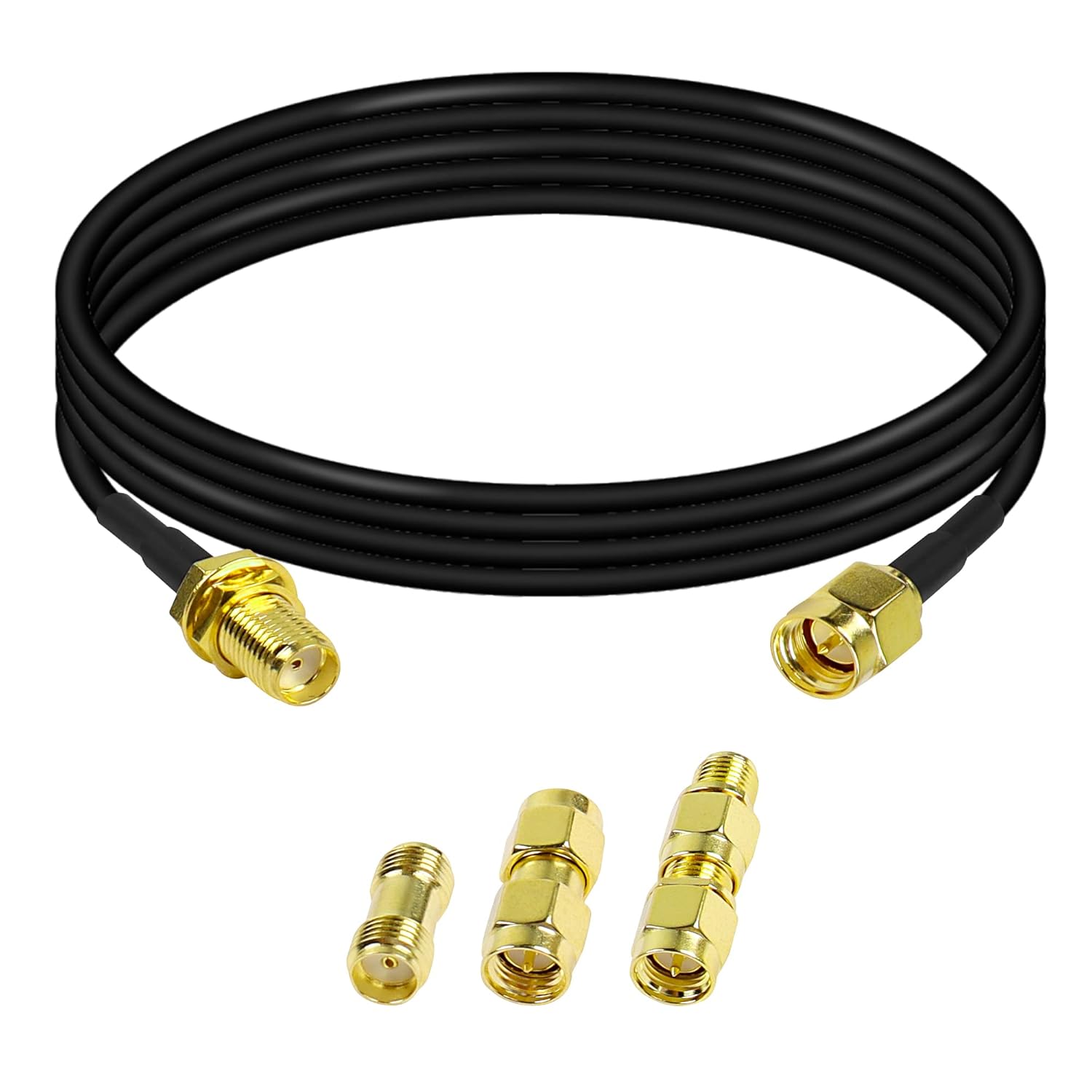 MEIRIYFA SMA macho a SMA hembra RF coaxial cable de extensión coaxial RG174 Cable de mamparo con ...