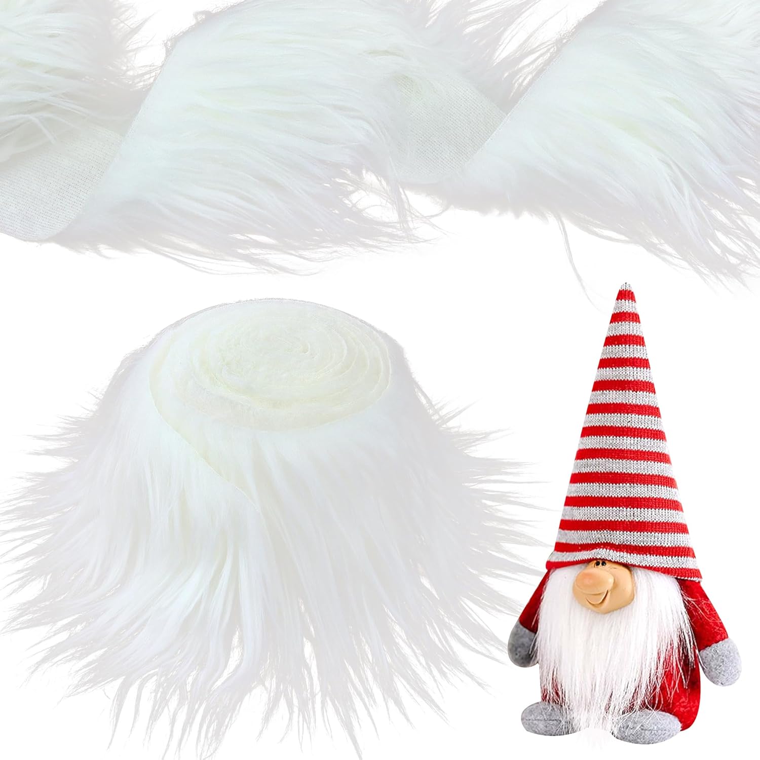 Amazon.com: Christmas Fur Faux Fur White Shaggy Fake Fur Fabric Fluffy ...