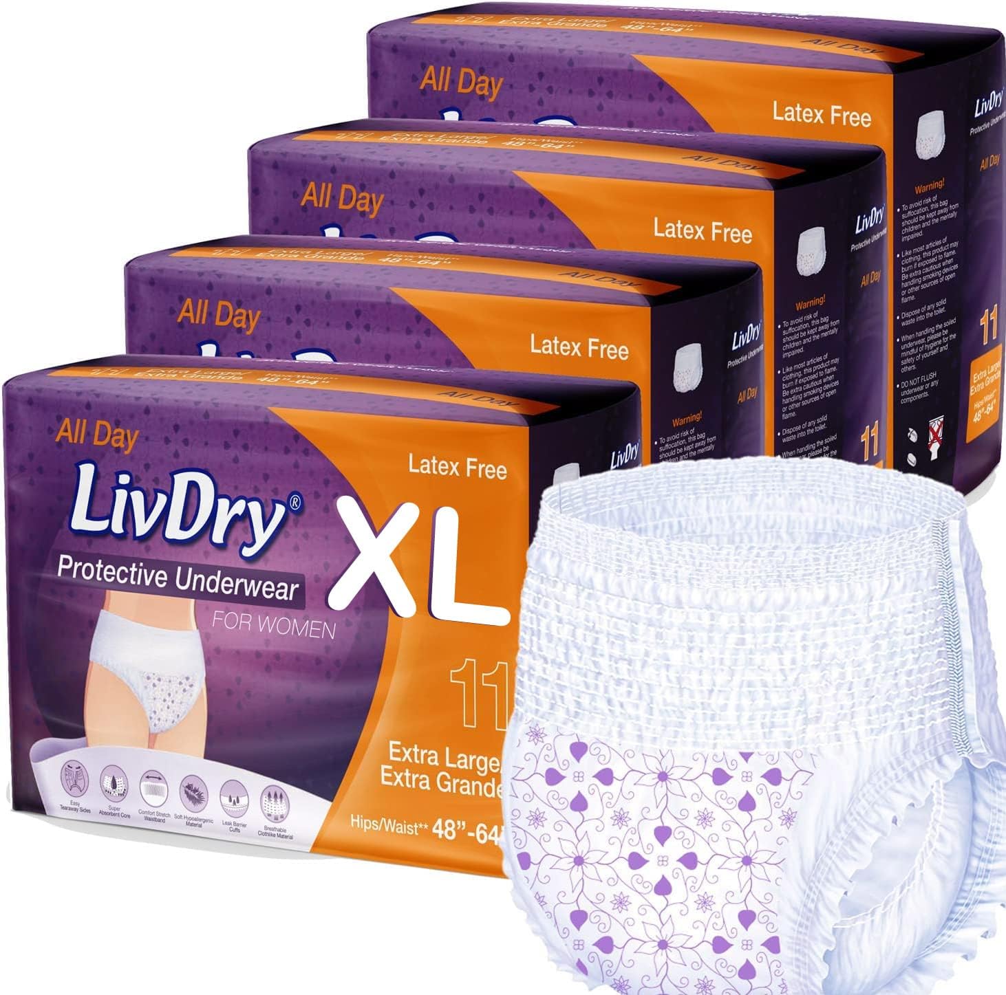 Amazon.com: Livdry XL Adult Diapers Women Overnight, Ultimate Max ...