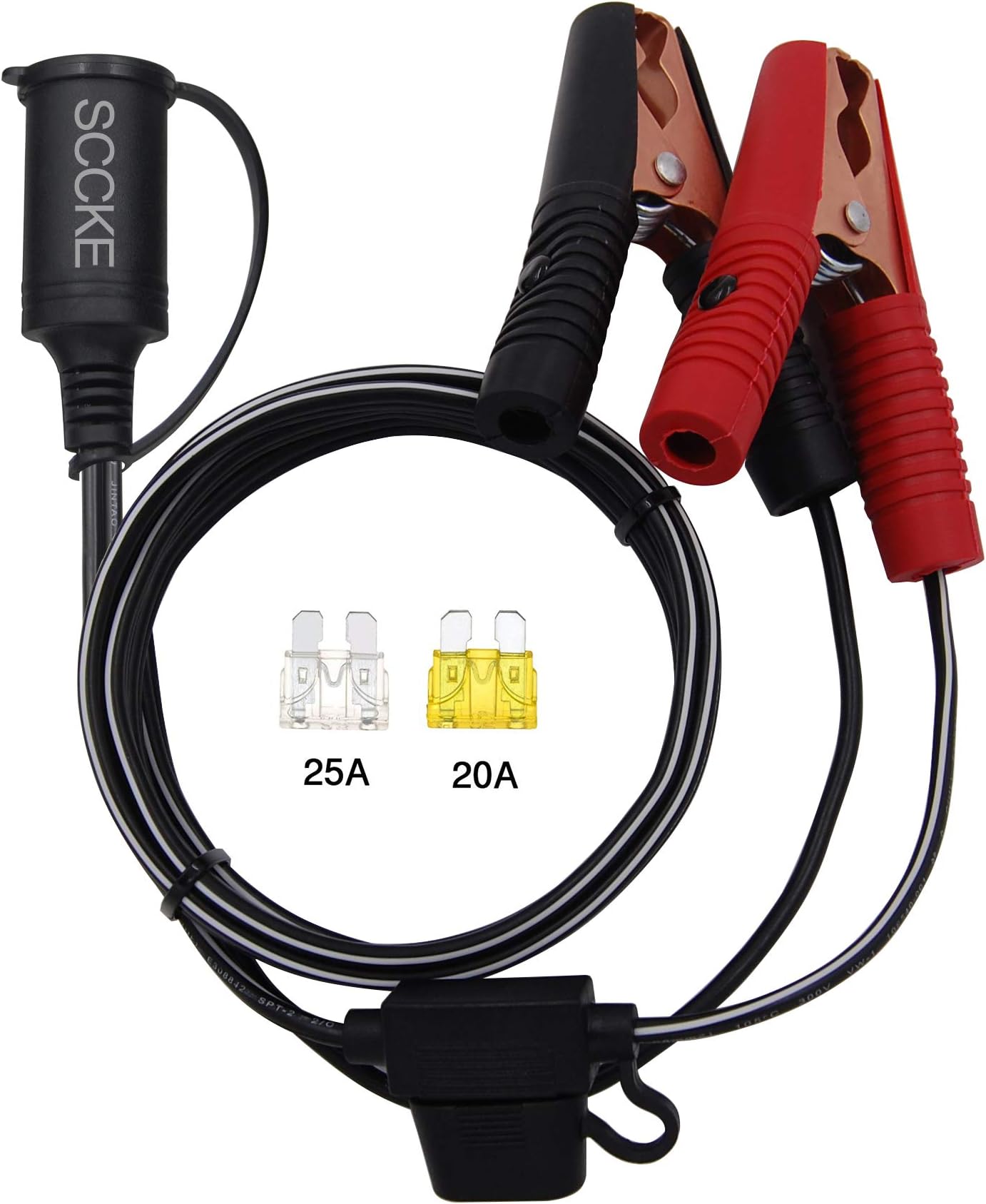 Amazon.com: Alligator Clamp to Male Cigarette Lighter Extension Cable ...