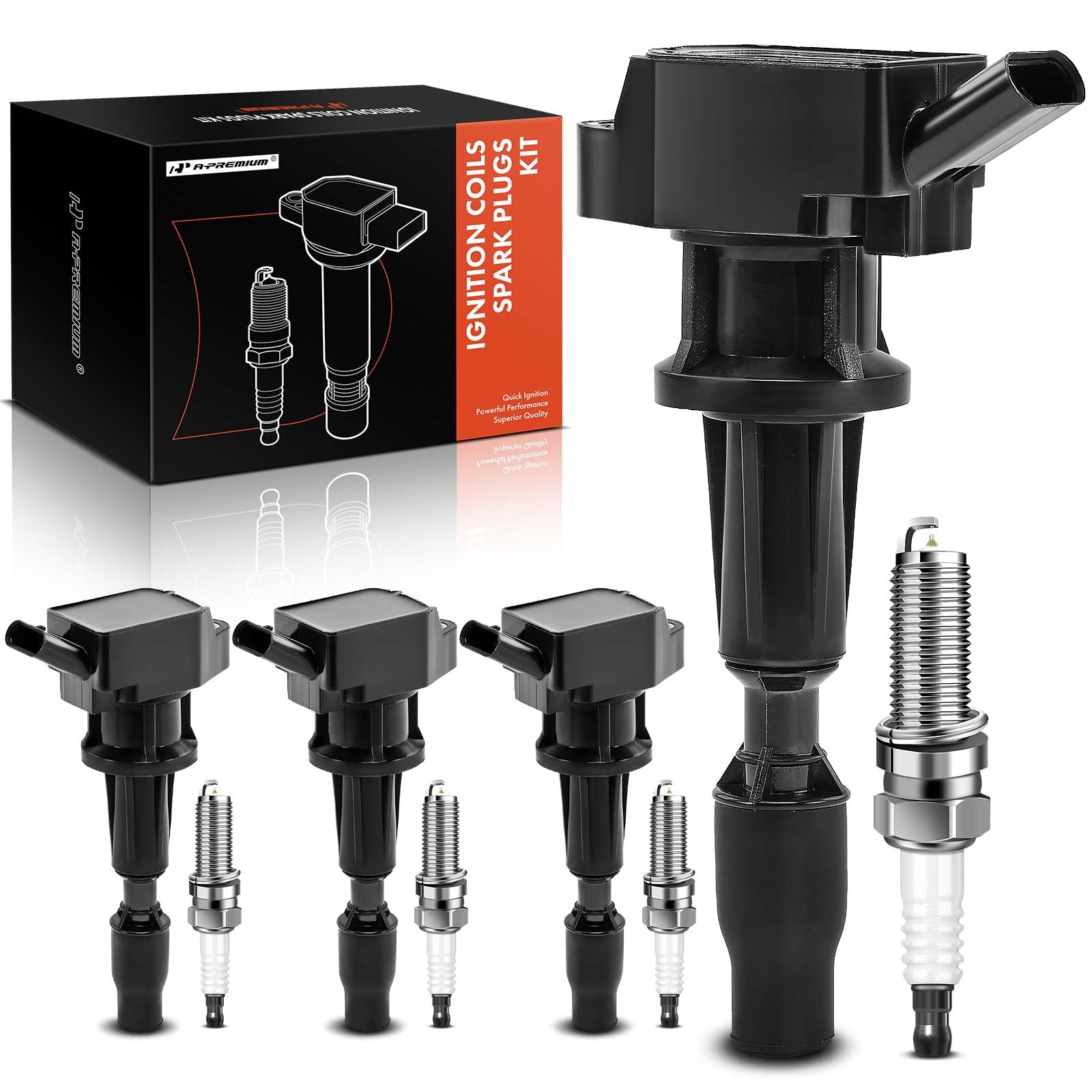 Amazon.com: A-Premium Set of 4 Ignition Coil Pack and Iridium Spark ...