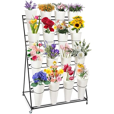 Amazon.com: Flower Display Stand with 16PCS Buckets, 4 Layers Metal ...