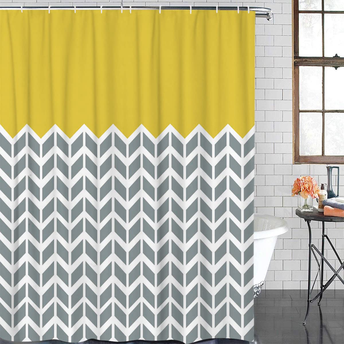 Gray Yellow Chevron Background