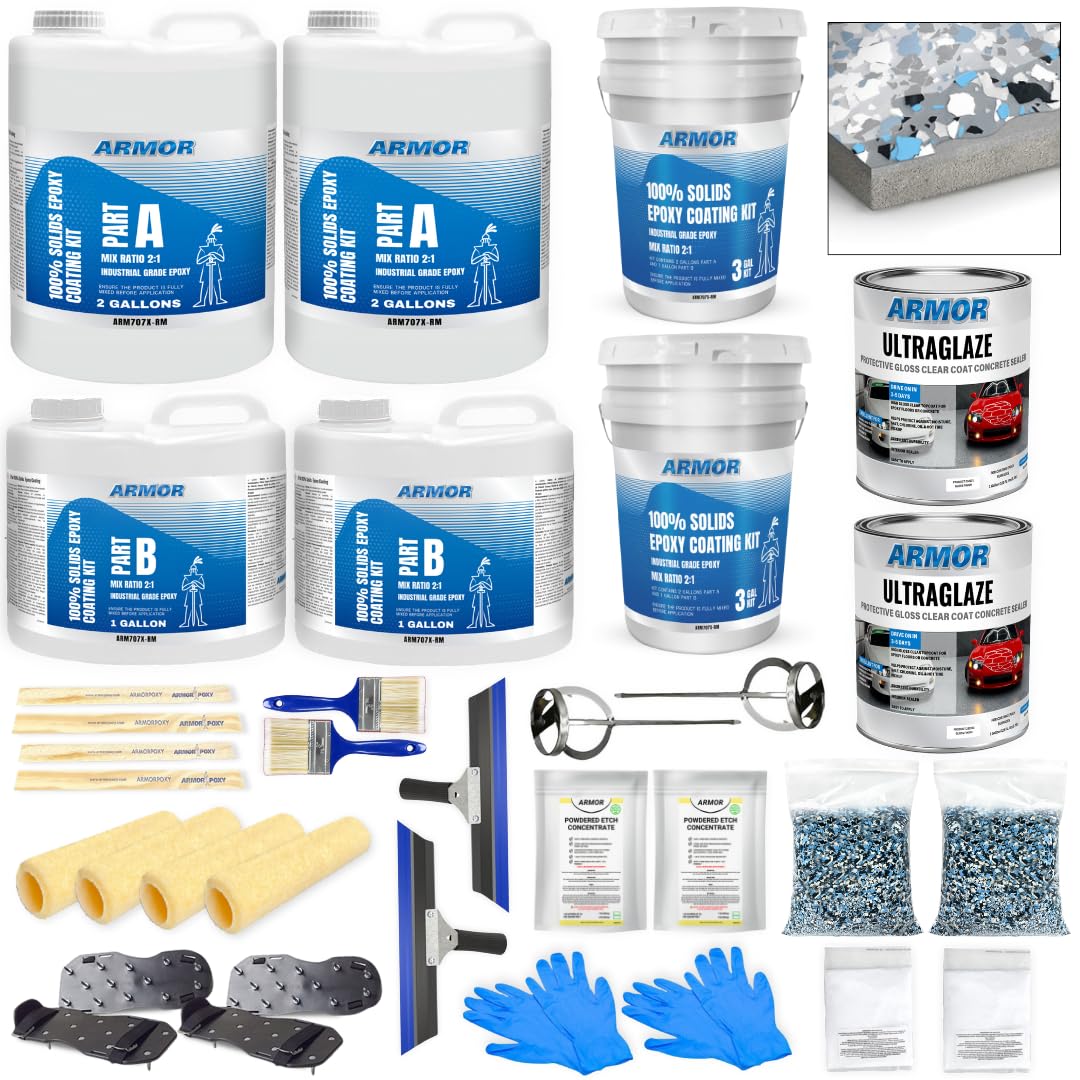 ArmorPoxy Garage Epoxy Floor Kit for Concrete - 28-Pc Grade 2 Part ...