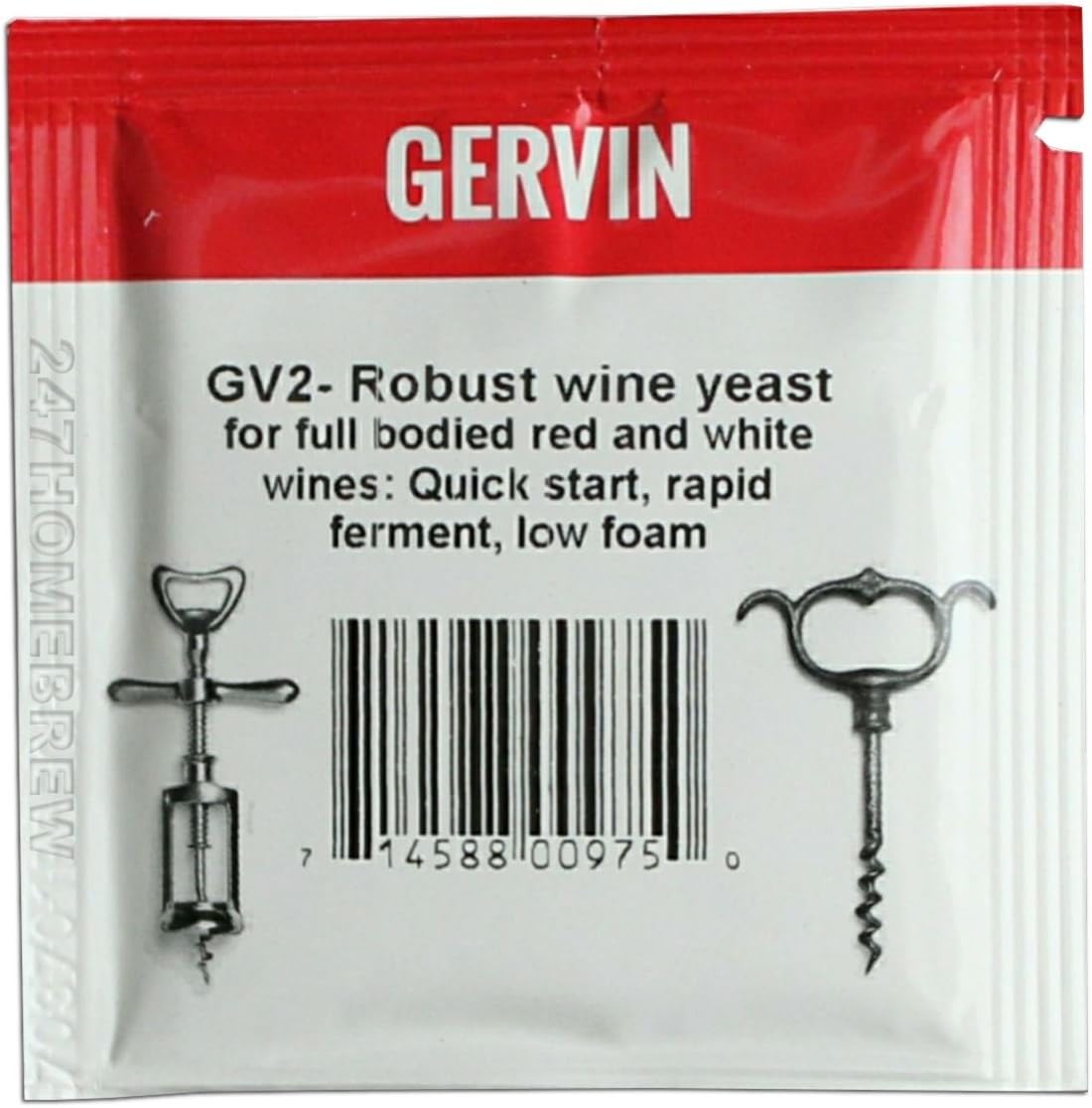 Gervin Wine Yeast Strain GV2 No.2 Red Label 5g For Fruit, Berry & Red ...