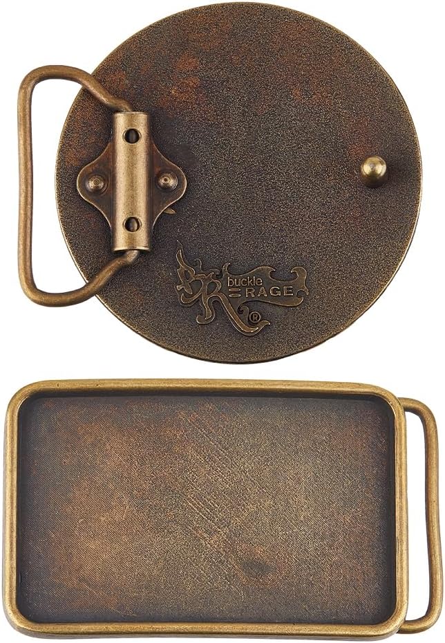Amazon.com: SUPERFINDINGS 2Pcs Vintage Blank Belt Buckles Western Plain ...