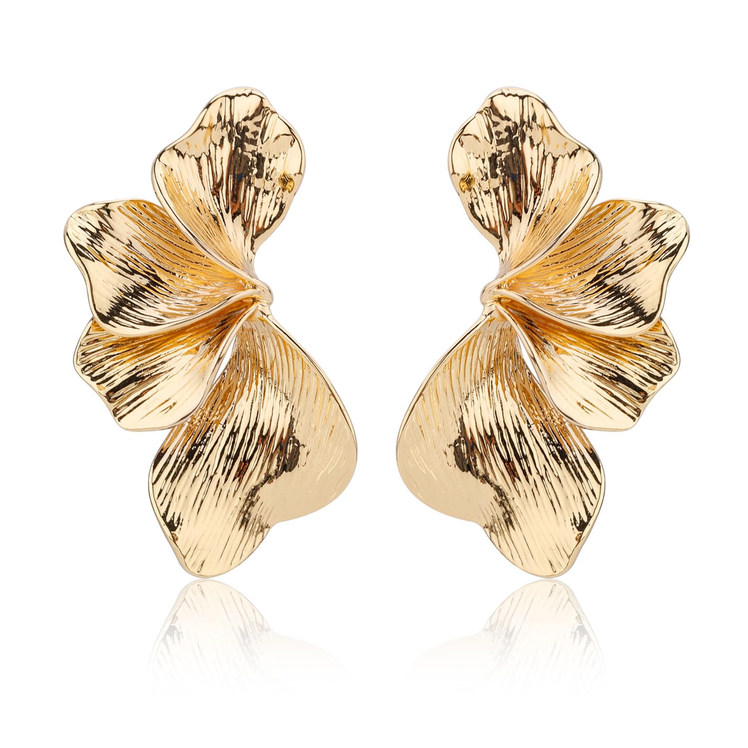 Amazon.com: Statement Earrings for Women, Chunky Gold Statement Earrings for Women Gold Fan ...