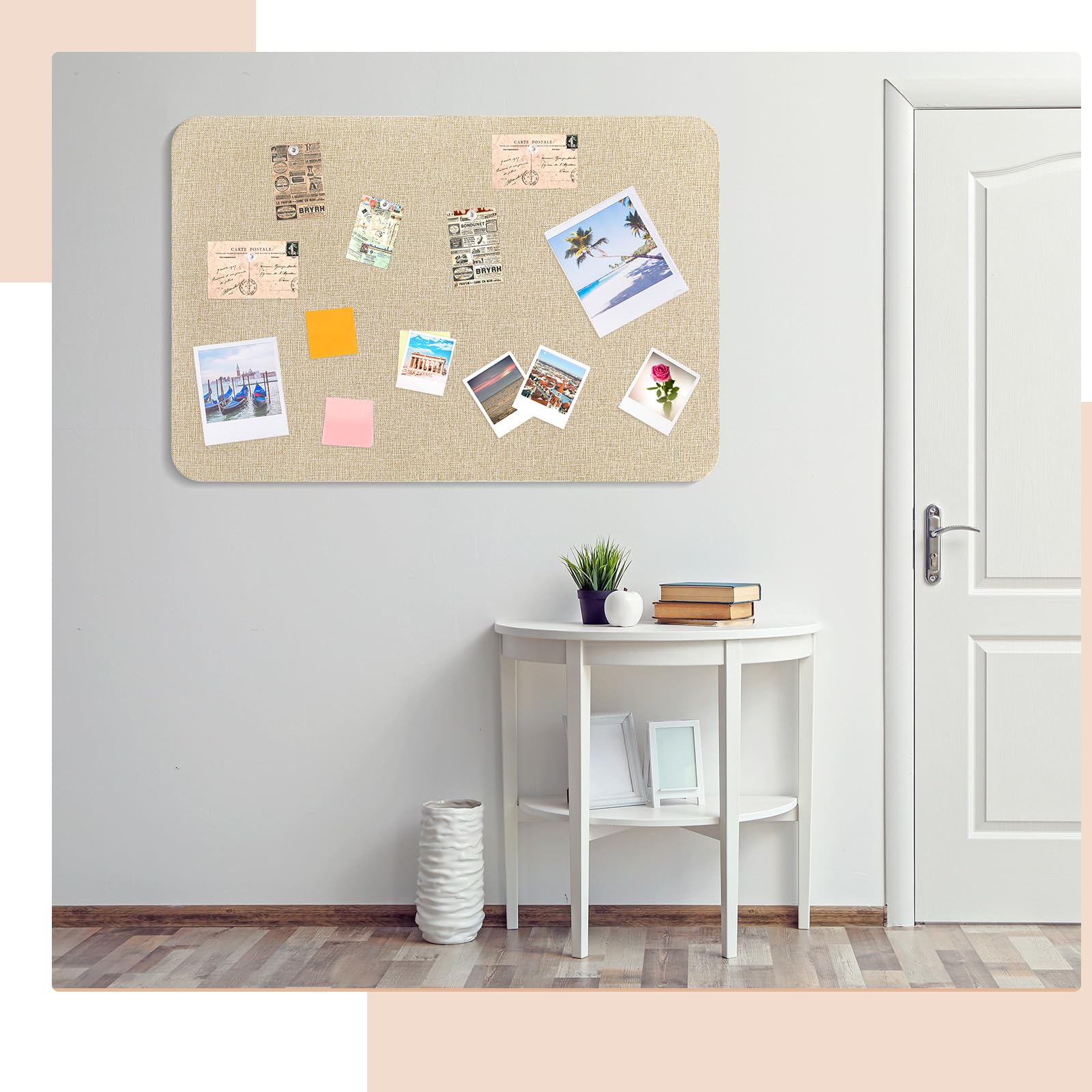 Snapklik.com : Hahafelt 48 X 36Linen Fabric Bulletin Board Pinboard For ...
