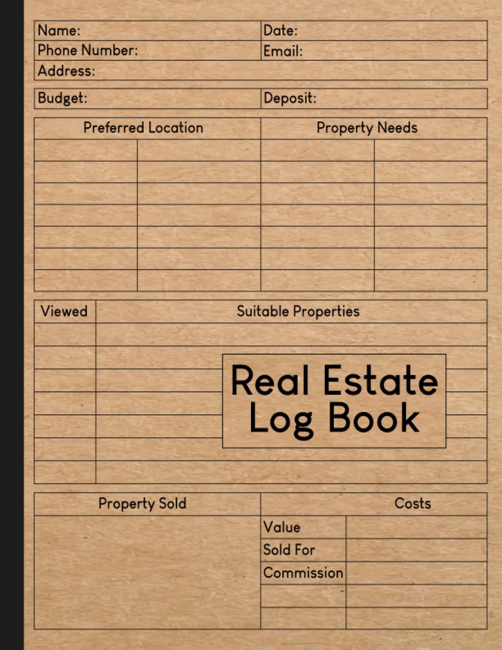 Real Estate Log Book: Track Transactions and Record Accomplishments for ...