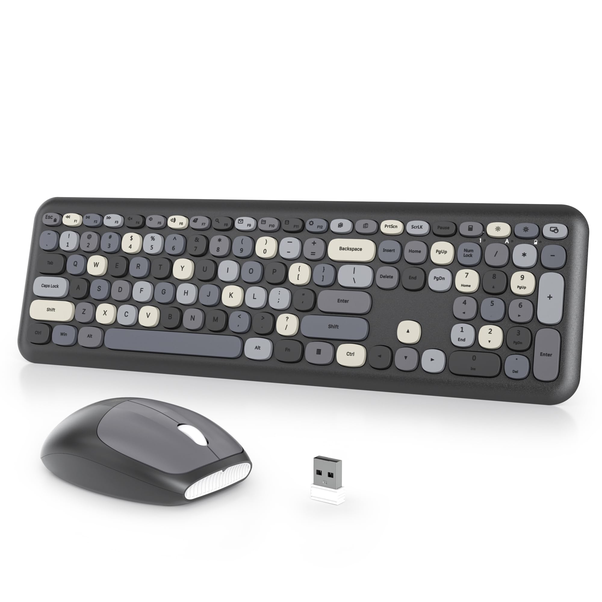 Amazon.com: iTastatur Typewriter Wireless Keyboard and Mouse Combo,2.4G ...