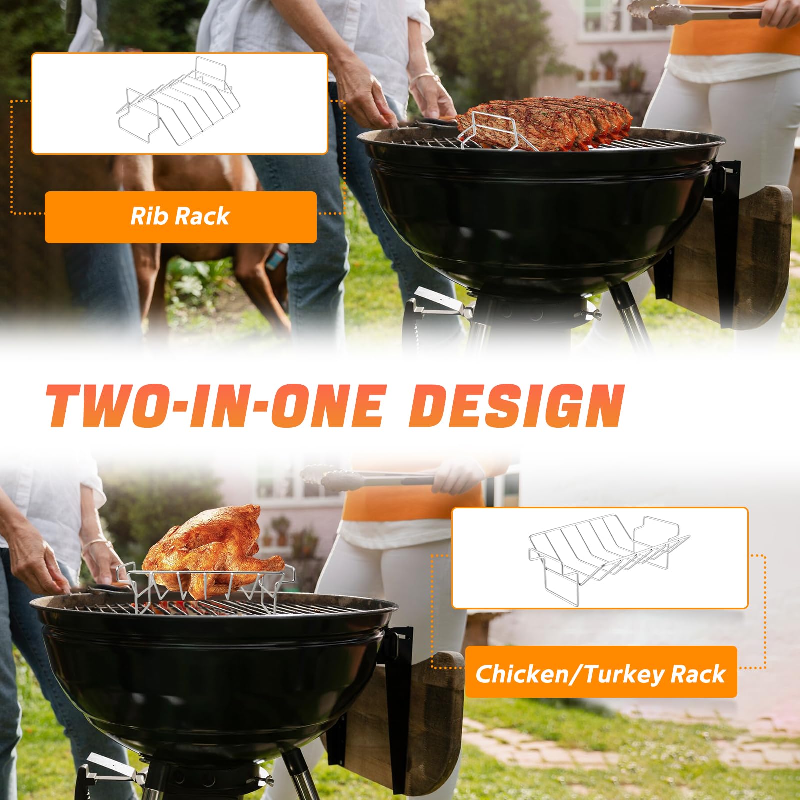KPALAG Chicken & Turkey Roasting Rack Lifter for New Year,BBQ Rib Rack ...