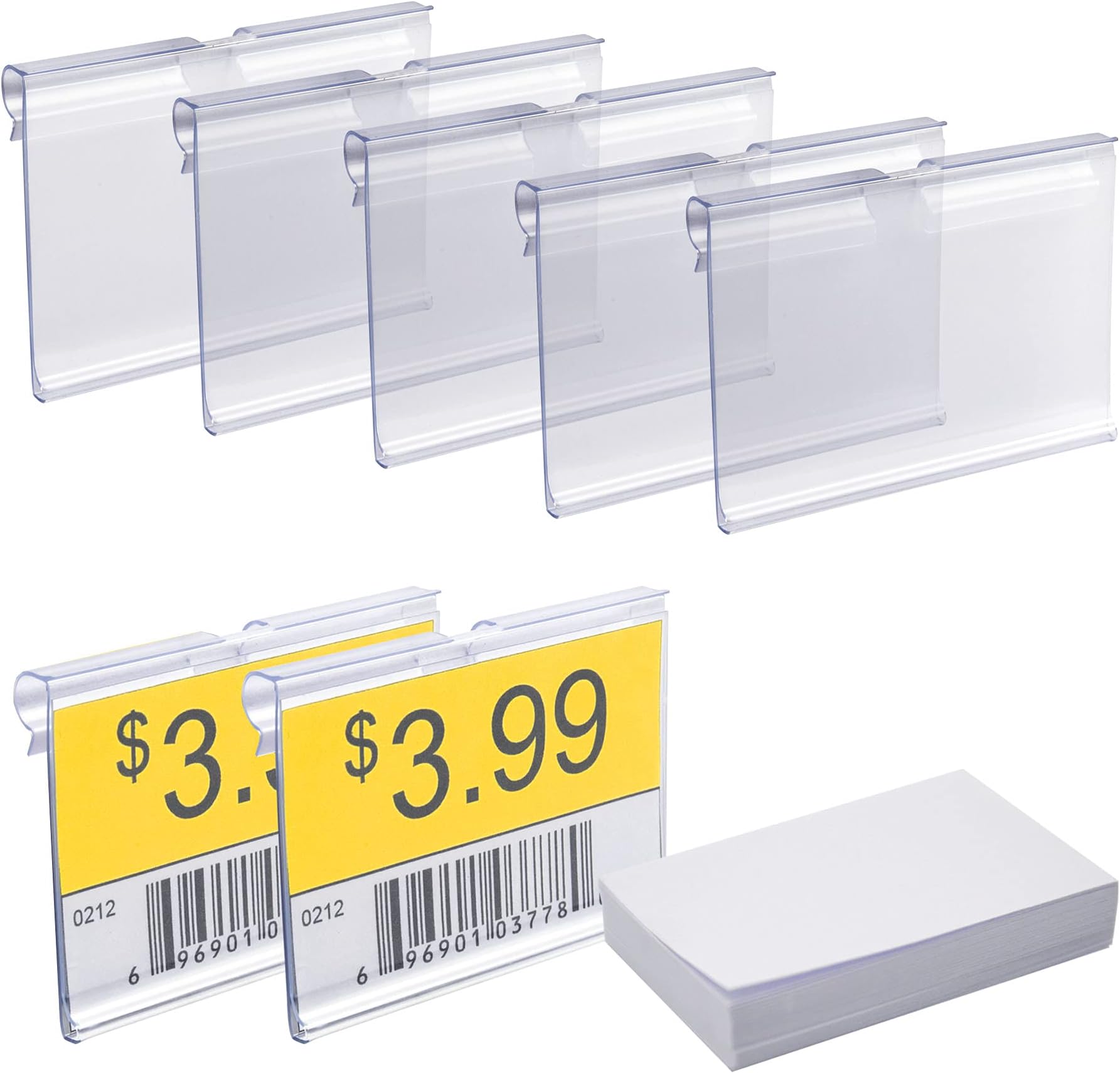 Amazon.com : 100 Pcs Clear Plastic Label Holders for Wire Shelf Retail ...