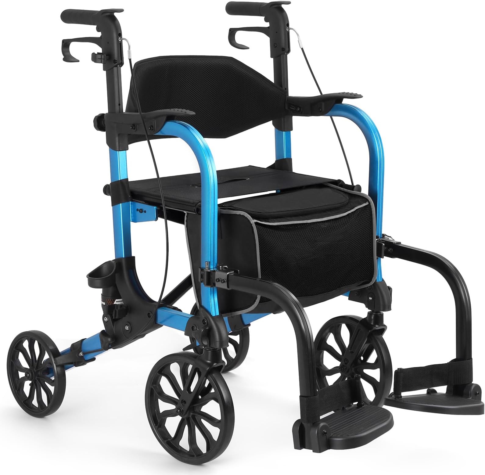 Amazon.com: Helavo 2 in 1 Walker Wheelchair Combo - Foldable Aluminum ...