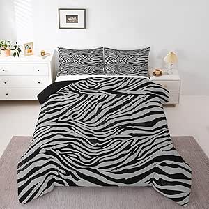 Amazon.com: Feelyou Zebra Bedding Set Queen Size Animal Print Comforter ...