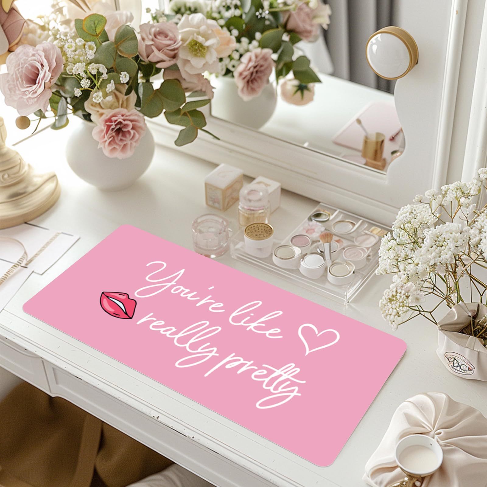 Amazon.com: Makeup Mat for Vanity, Dual Side Makeup Desk Protector Mat ...