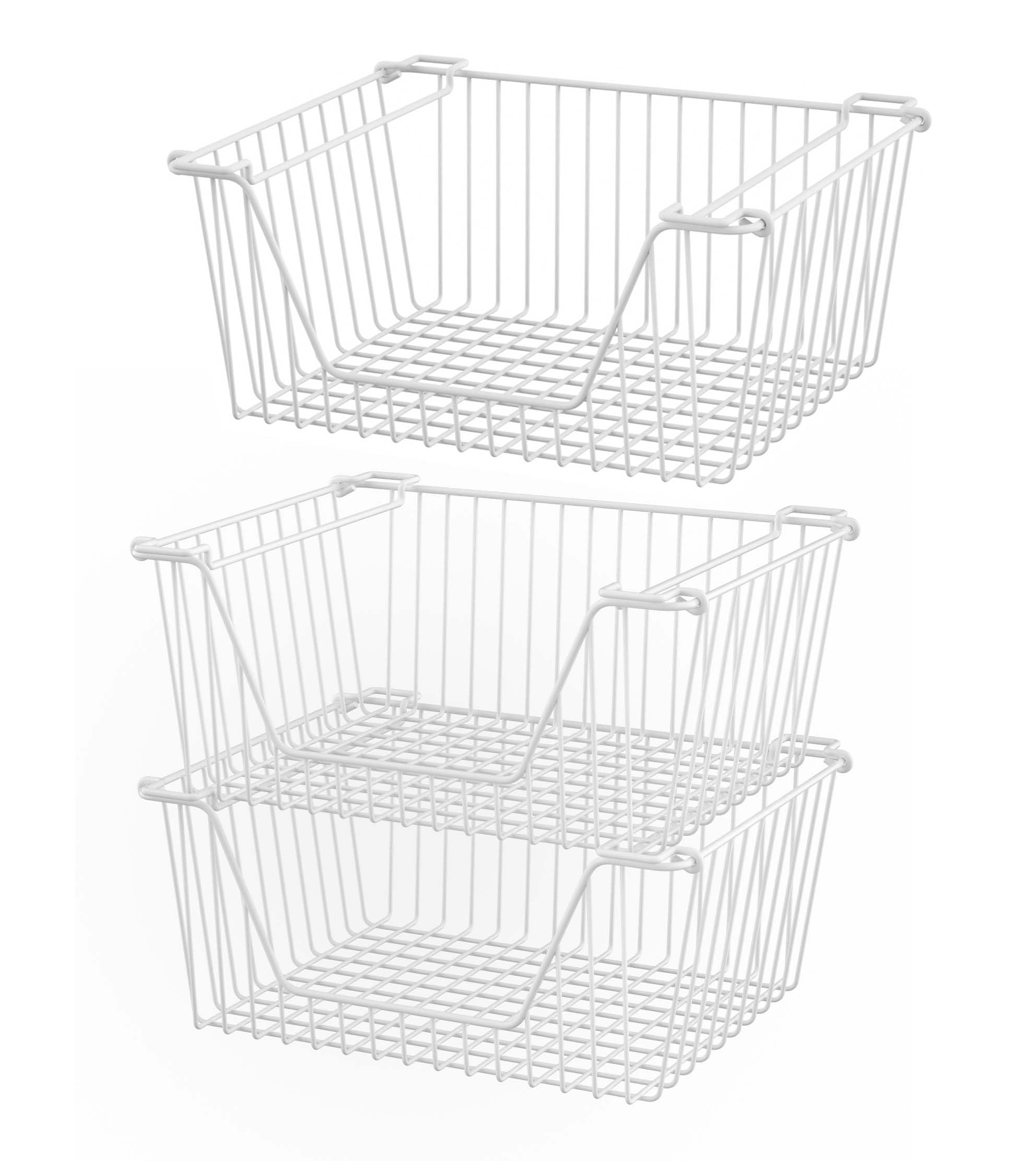 Amazon.com - blitzlabs Stackable Wire Metal Baskets Cabinet Organizer ...