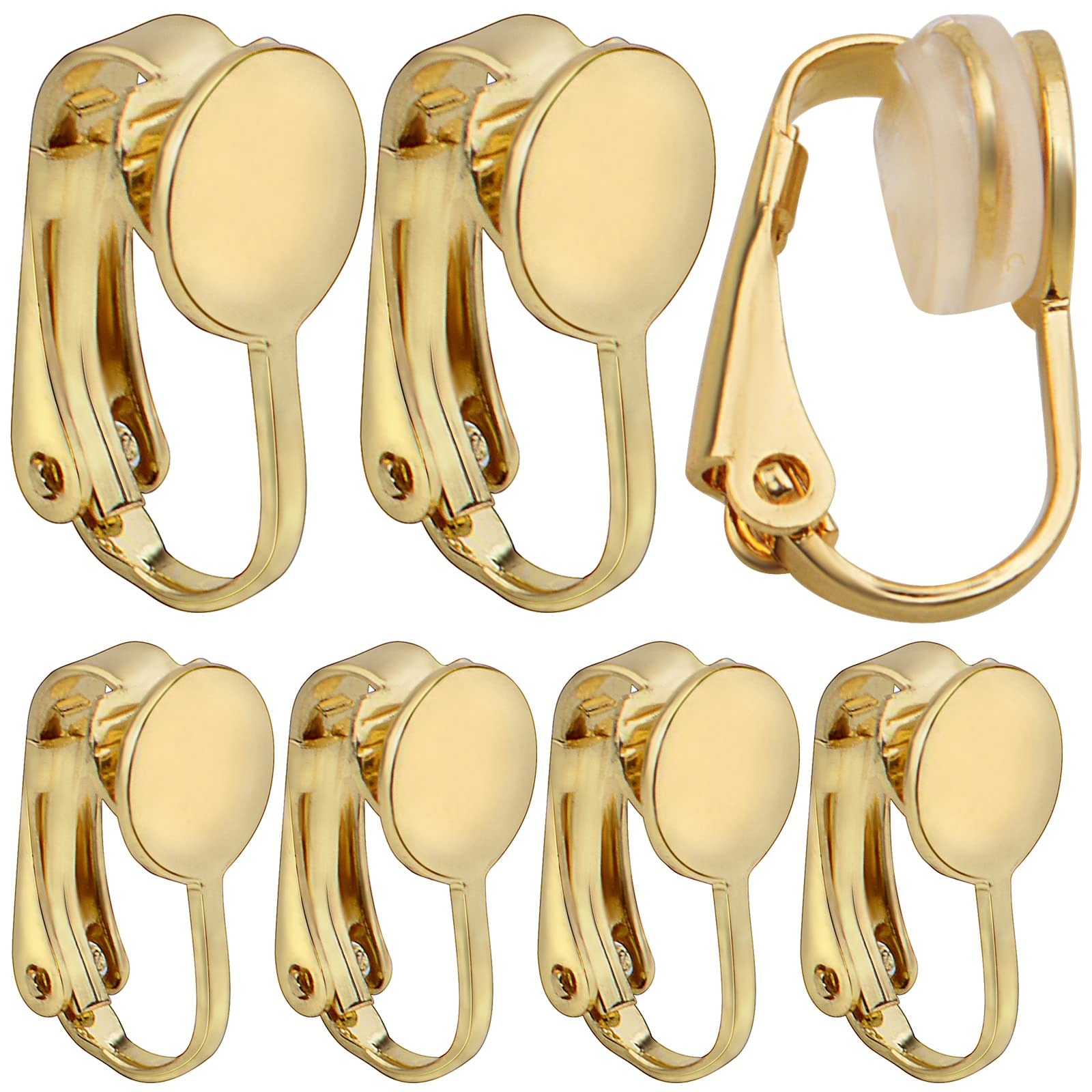 Amazon.com: Hmjpng 20pcs Golden Clip-on Earring Converters Brass ...