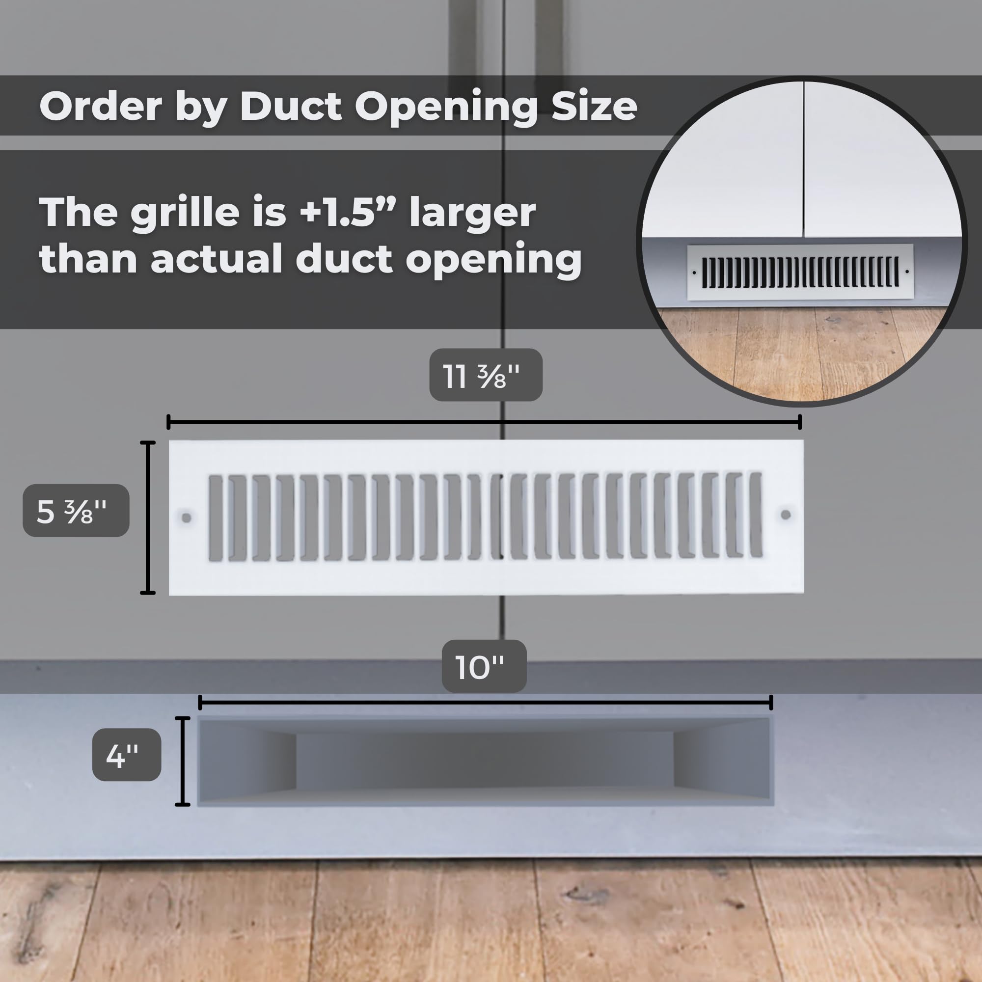Snapklik.com : 4H X 10W Duct Opening Toe Kick Vent Cover 4x10 Cabinet ...