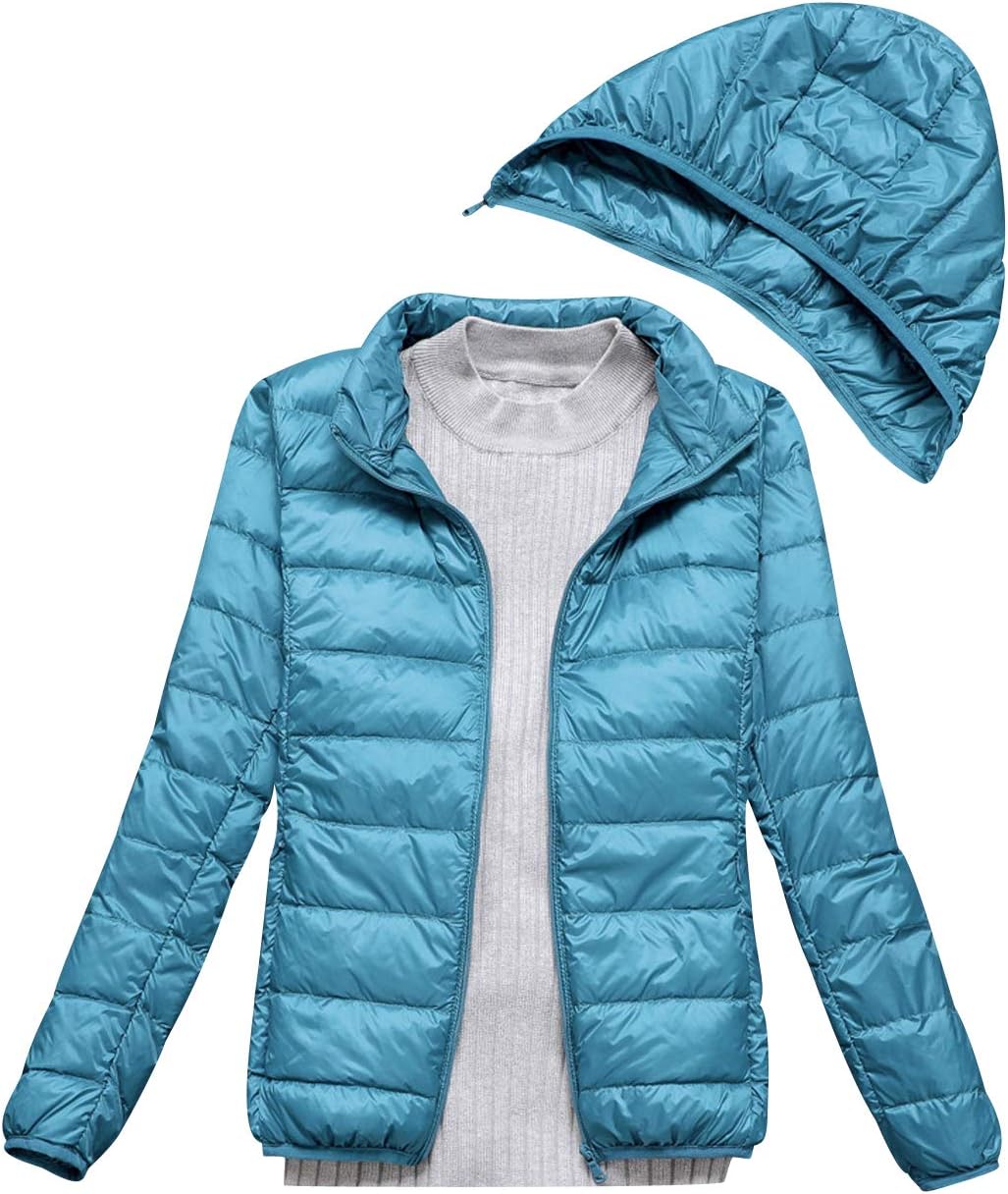 Lightweight Down Jacket Women with Movable Hood Womens Down Coats Women ...