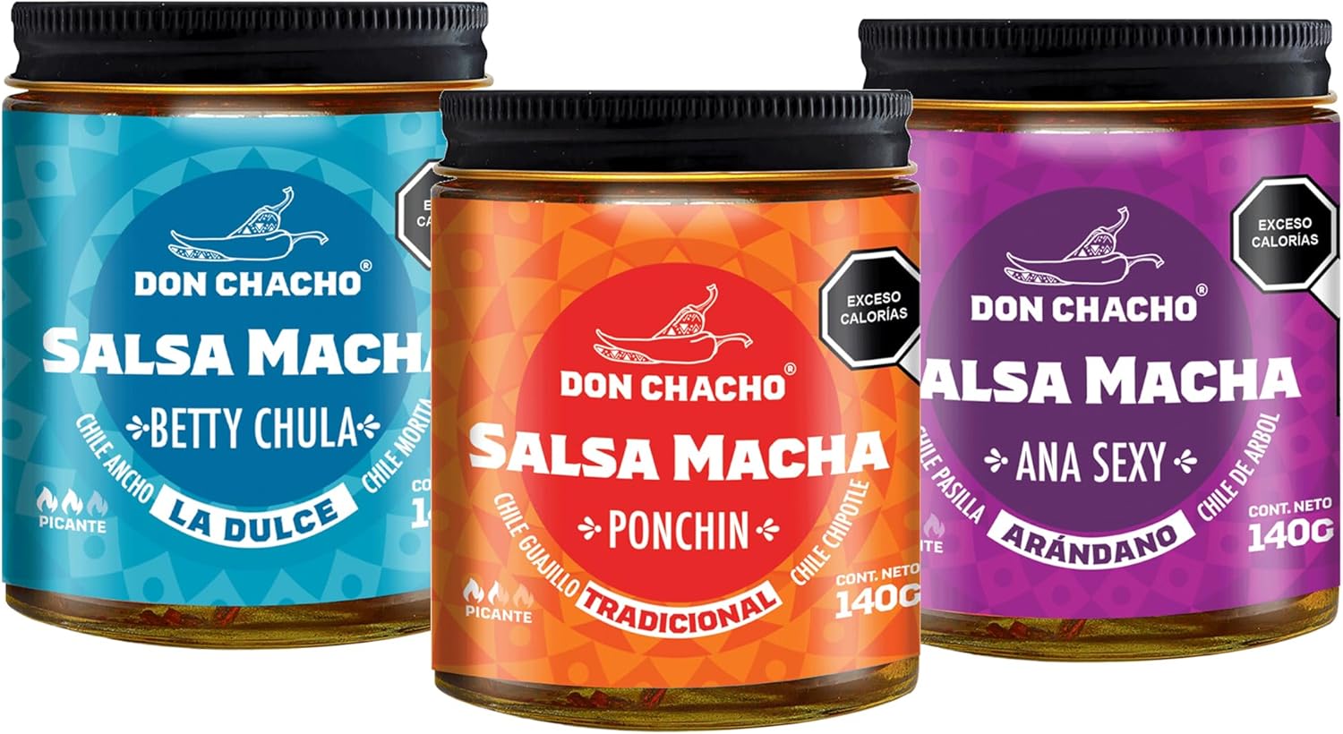 Salsa Macha Don Chacho 3 Pack Variado de 140 gr c/u - El complemento ...