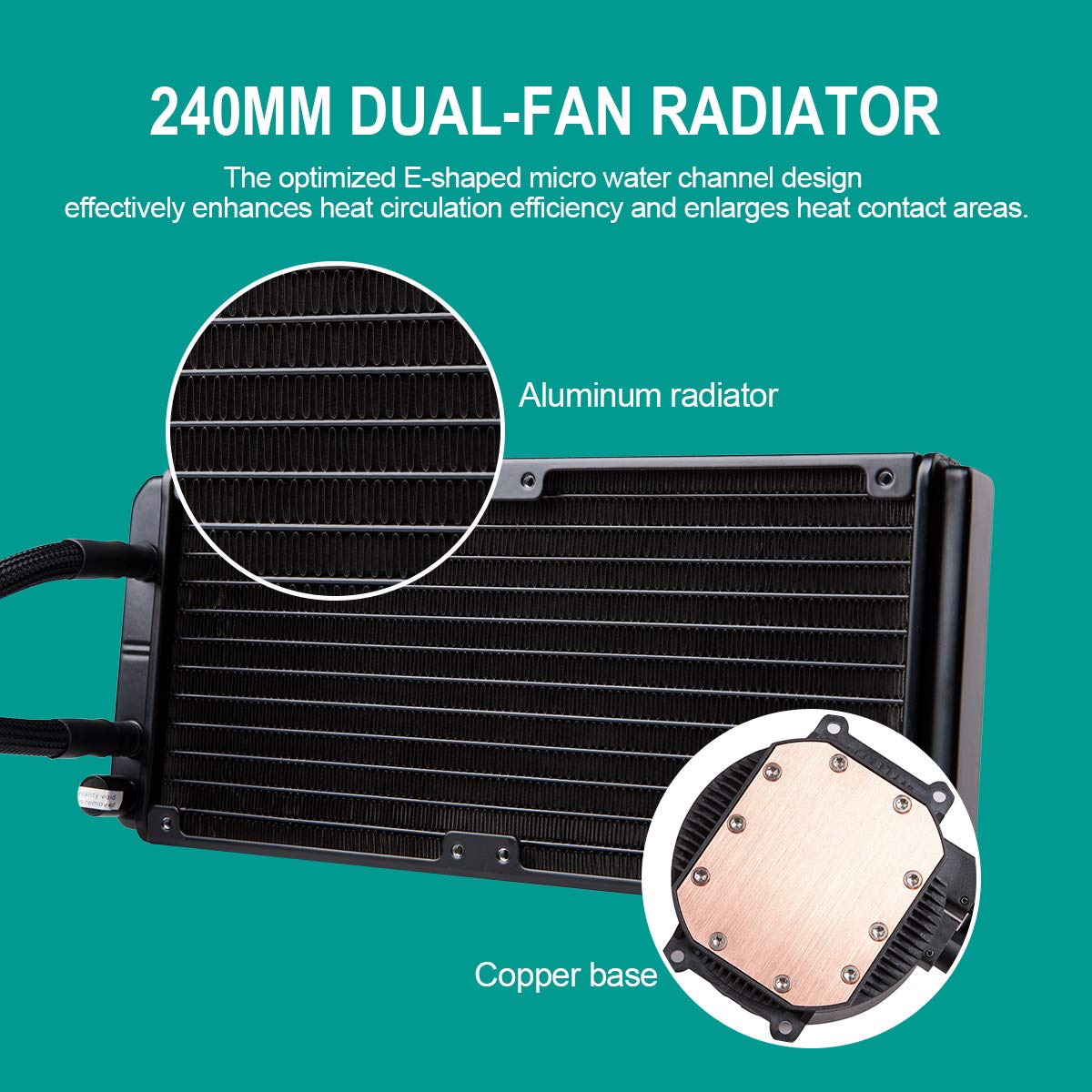 GOLDEN FIELD SF240 RGB All-in-One Liquid CPU Cooler with 240mm Radiator ...