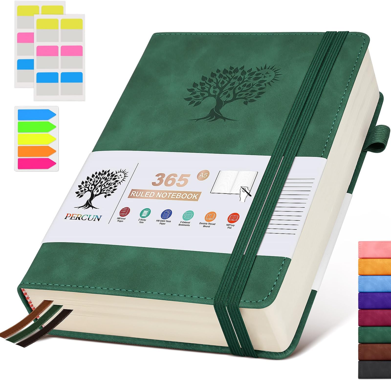 Amazon.com : A5 Lined Journal Notebook - 365 Page Leather Journals for ...