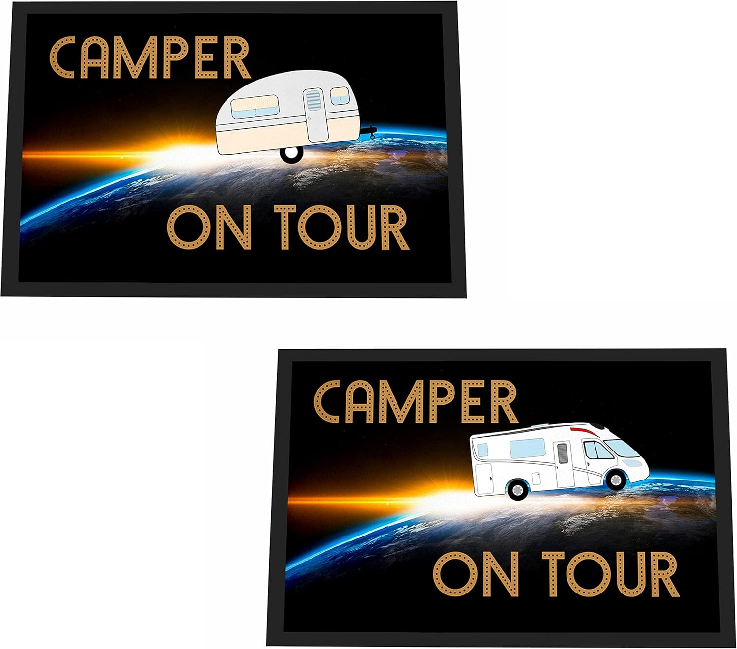 DRUC KLAUS Fußmatte Camper Sunset, personalisierter Fußabstreifer mit ...