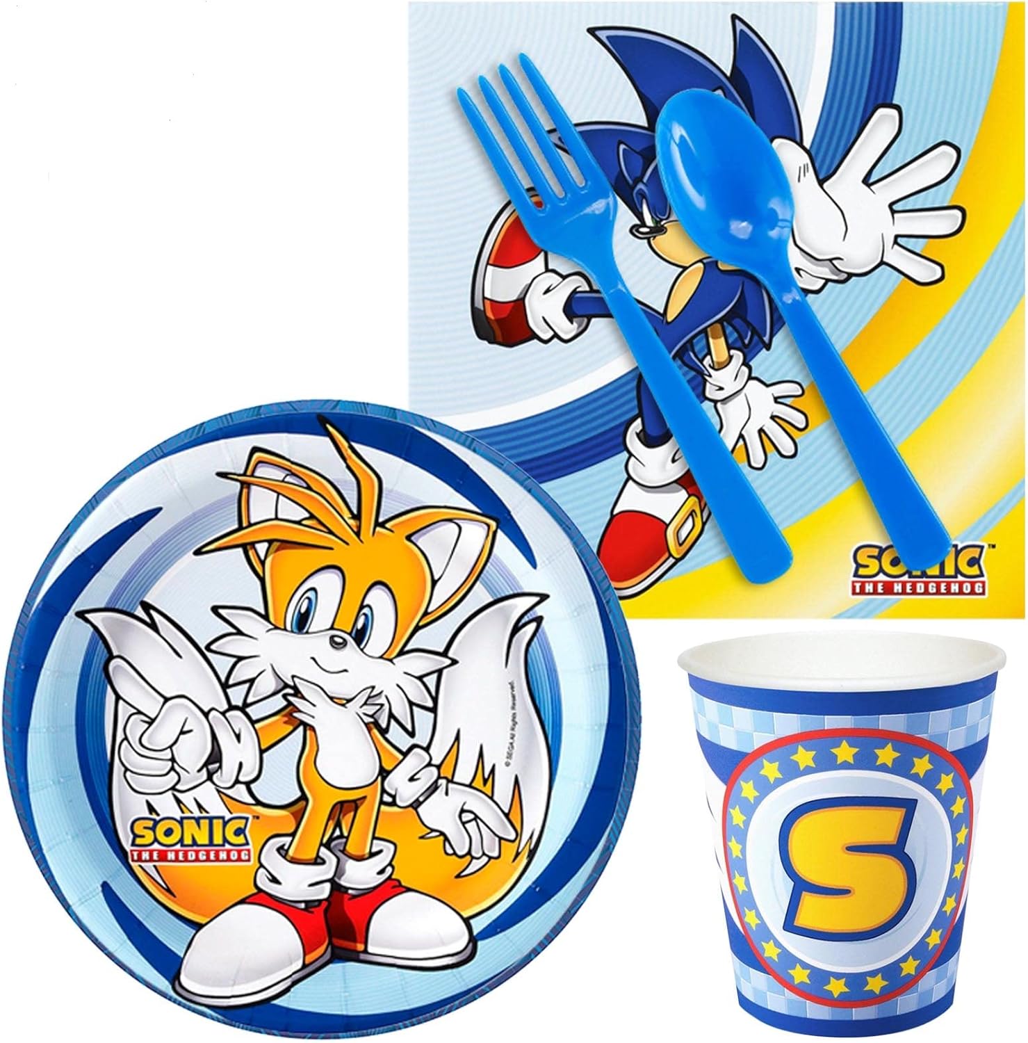 Amazon.com: BirthdayExpress Sonic the Hedgehog Snack Party Pack for 16 ...