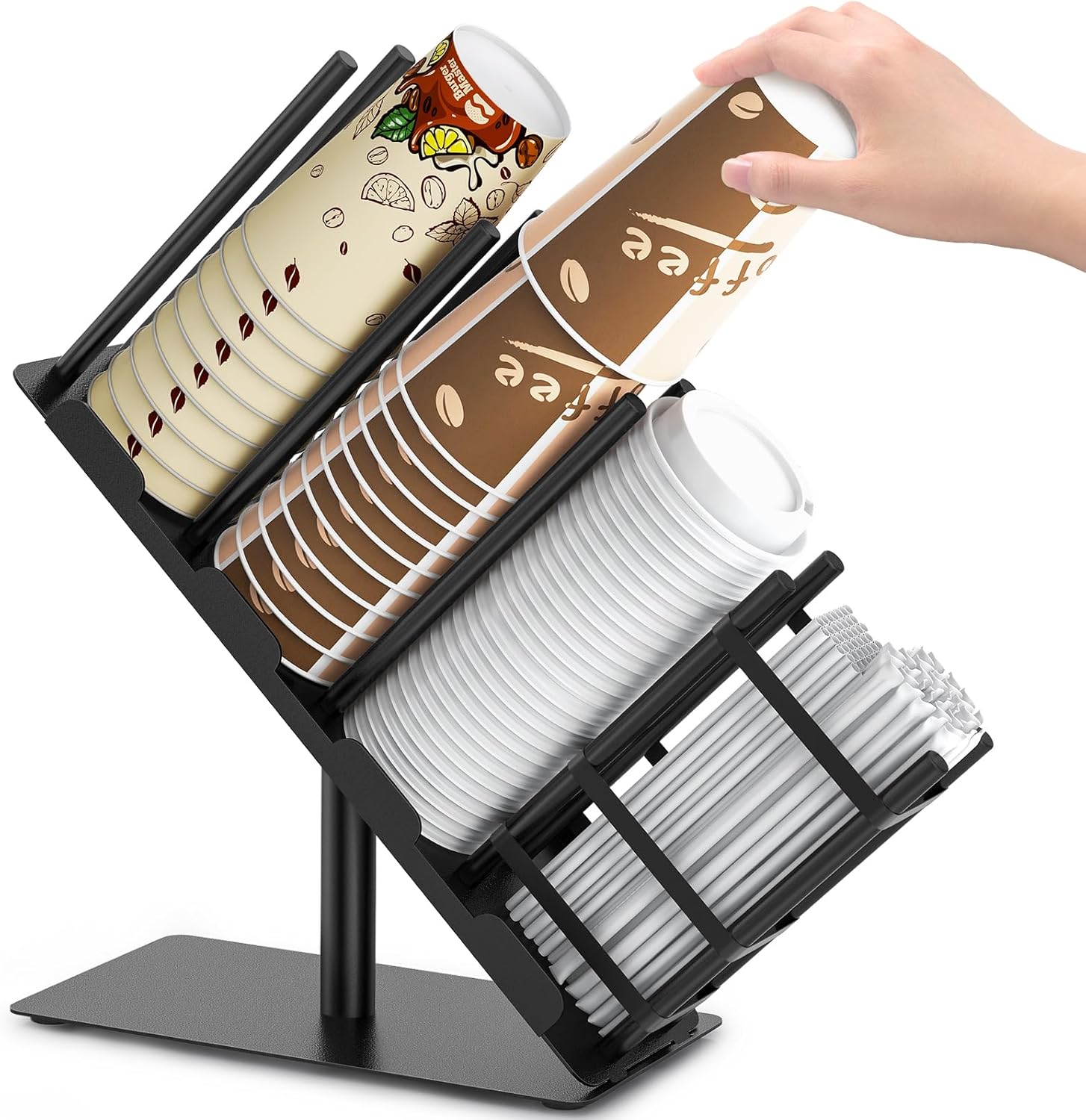 Amazon.com: WOWOO Metal Cup and Lid Holder, Coffee Cup Holder Organizer ...