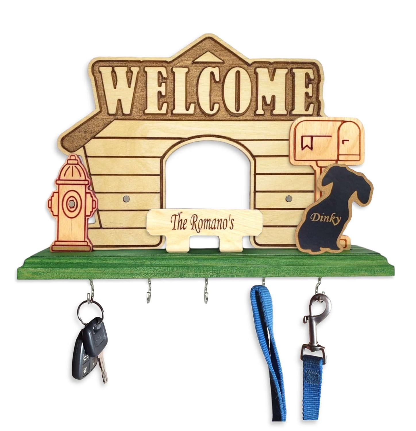Amazon.com: 3D Personalized Key Ring Holder, Dog Leash Hangar with ...
