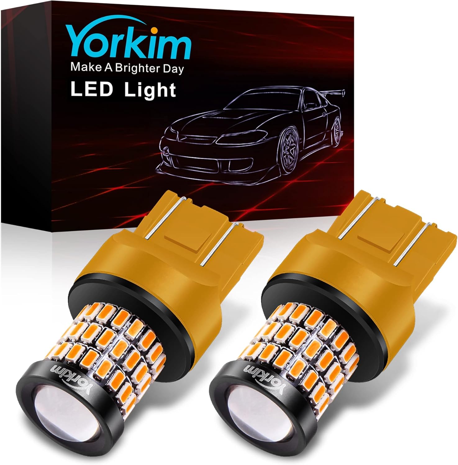 Yorkim 7440 Led Bulb Amber 7443 Led Bulb Amber, Ultra Bright T20 Led ...
