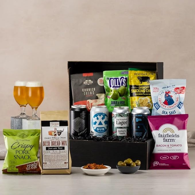 FodaBox Man Box Beer Gifts & Snacks Gift 4 Beers & 7 Snacks | 4 Artisan ...