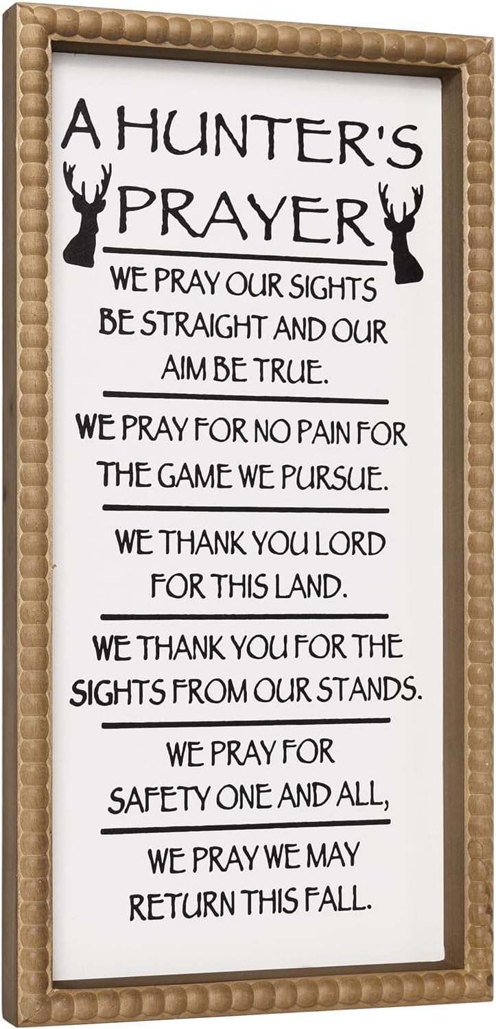 Amazon.com: Bechivie Hunters Prayer Sign, Wooden Hunting Wall Decor ...