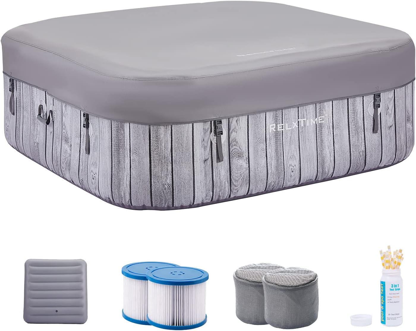 Amazon.com : RELXTIME Inflatable Hot Tub 4-6 Person Air Jet Blow Up Spa ...