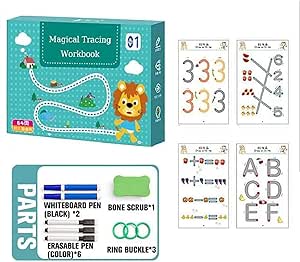 Amazon.com: Magical Tracing Workbook Set Ages 2-5.Early - Reusable Pen ...