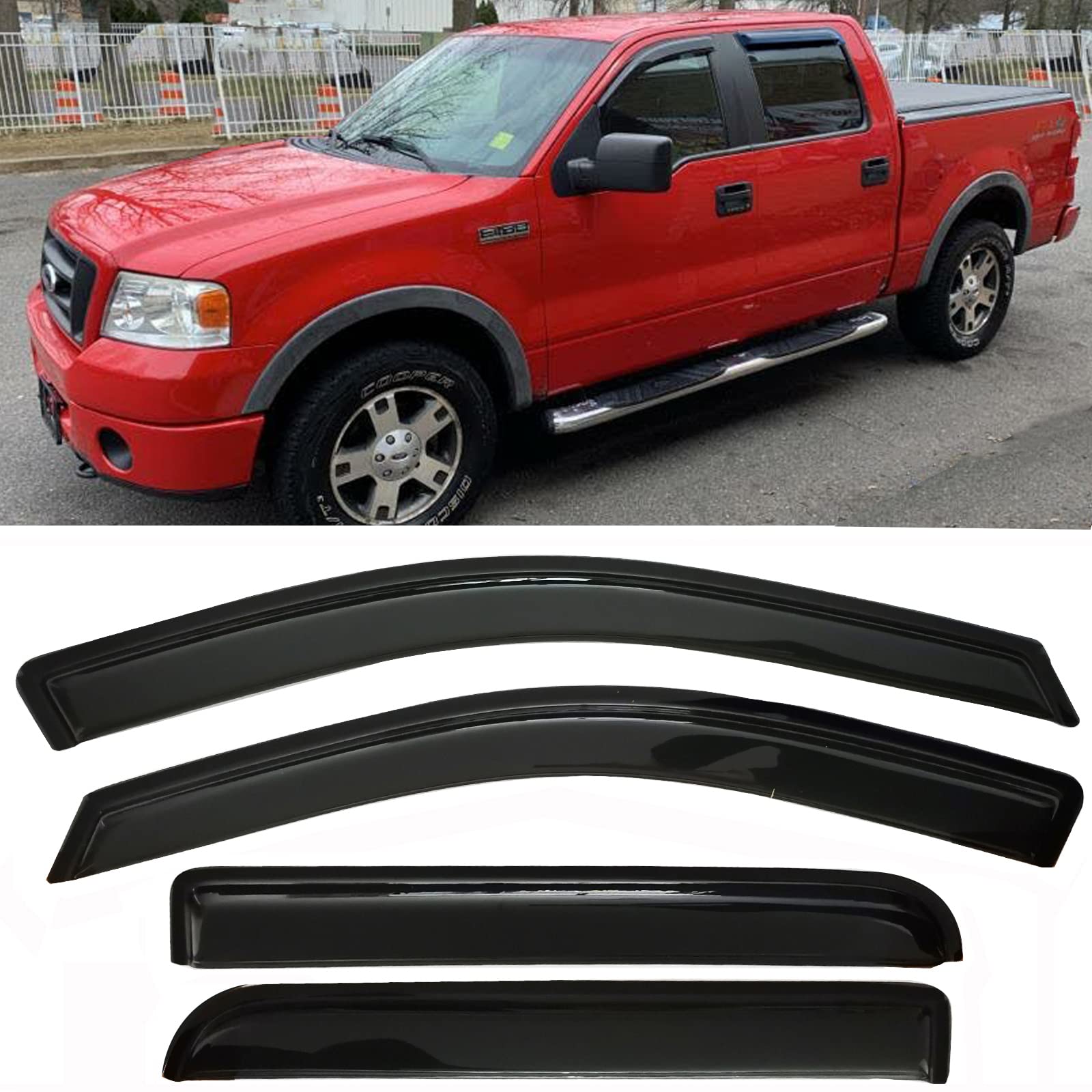 94443 Side Window Visors Vent Guard Shade Sun Rain Guards Wind ...