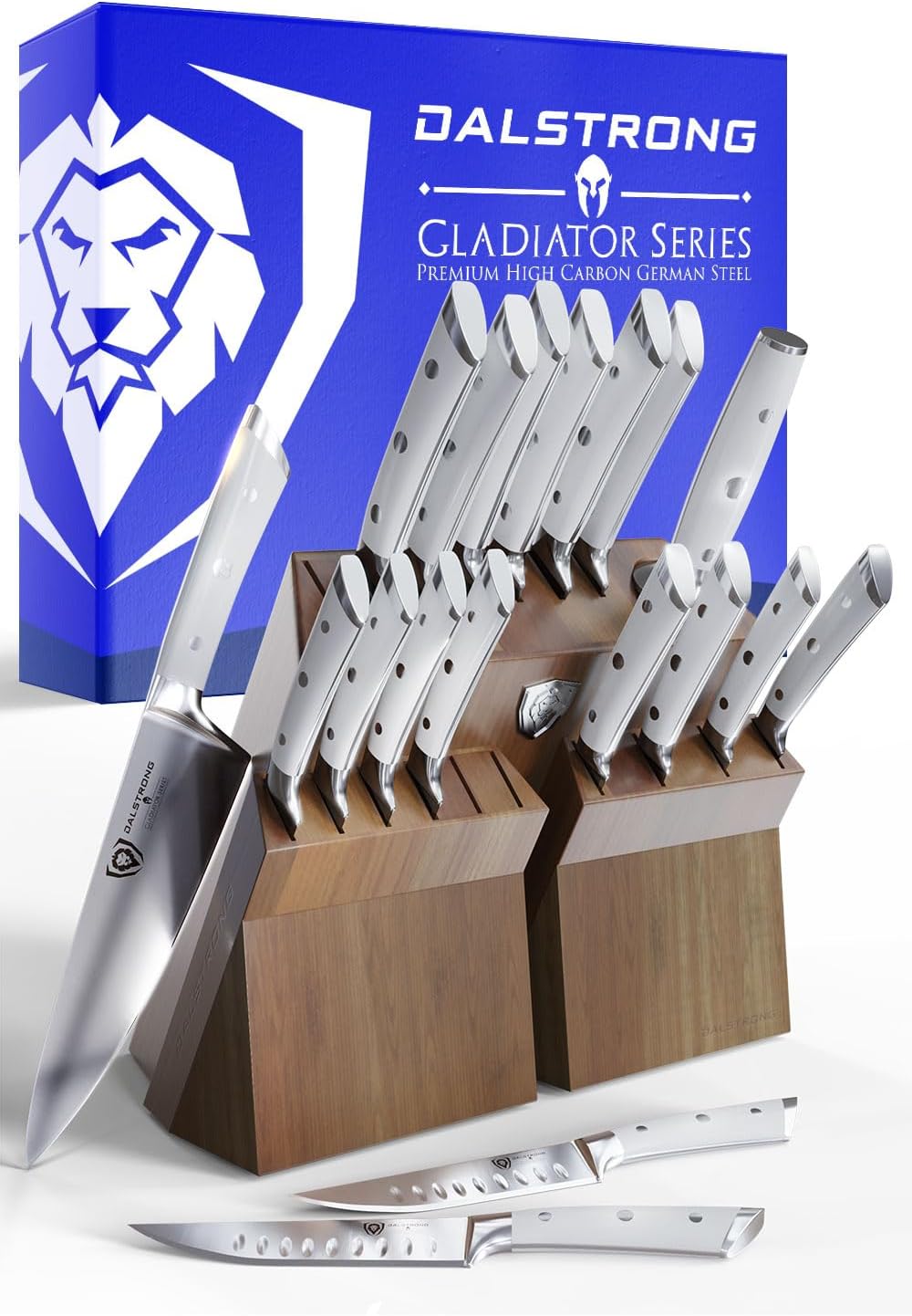 DALSTRONG Knife Block Set - 18 Piece Colossal Knife Set - Gladiator ...