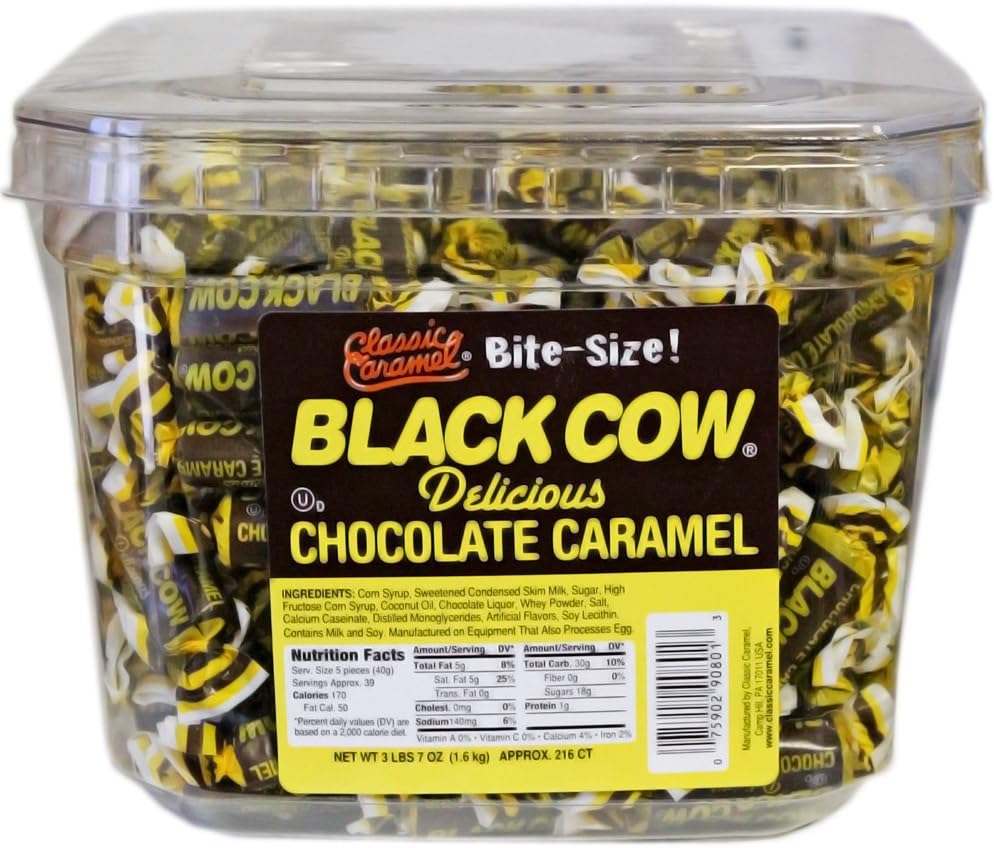 Amazon.com: Black Cow Candy 160ct Tub : Grocery & Gourmet Food