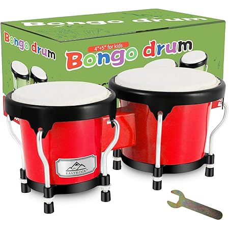 Amazon.com: EastRock Bongo Drum 4” and 5” Set for Kids Adults Beginners ...