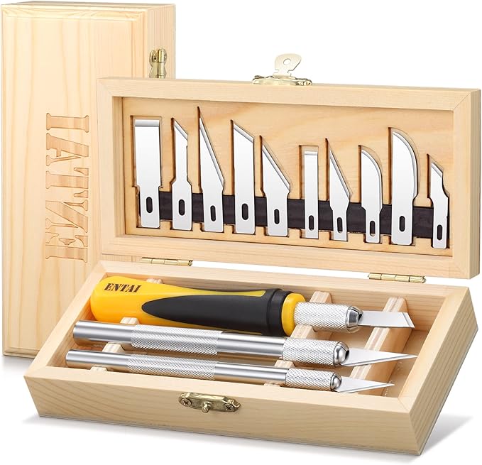 ENTAI Precision Craft Hobby Knife Kit, 16-Piece Precision Craft Knife ...
