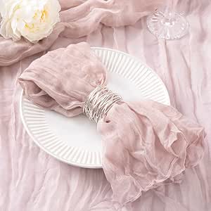 Amazon.com: DeZerlor 12 Pack Pink Cheesecloth Napkins Washable Summer ...